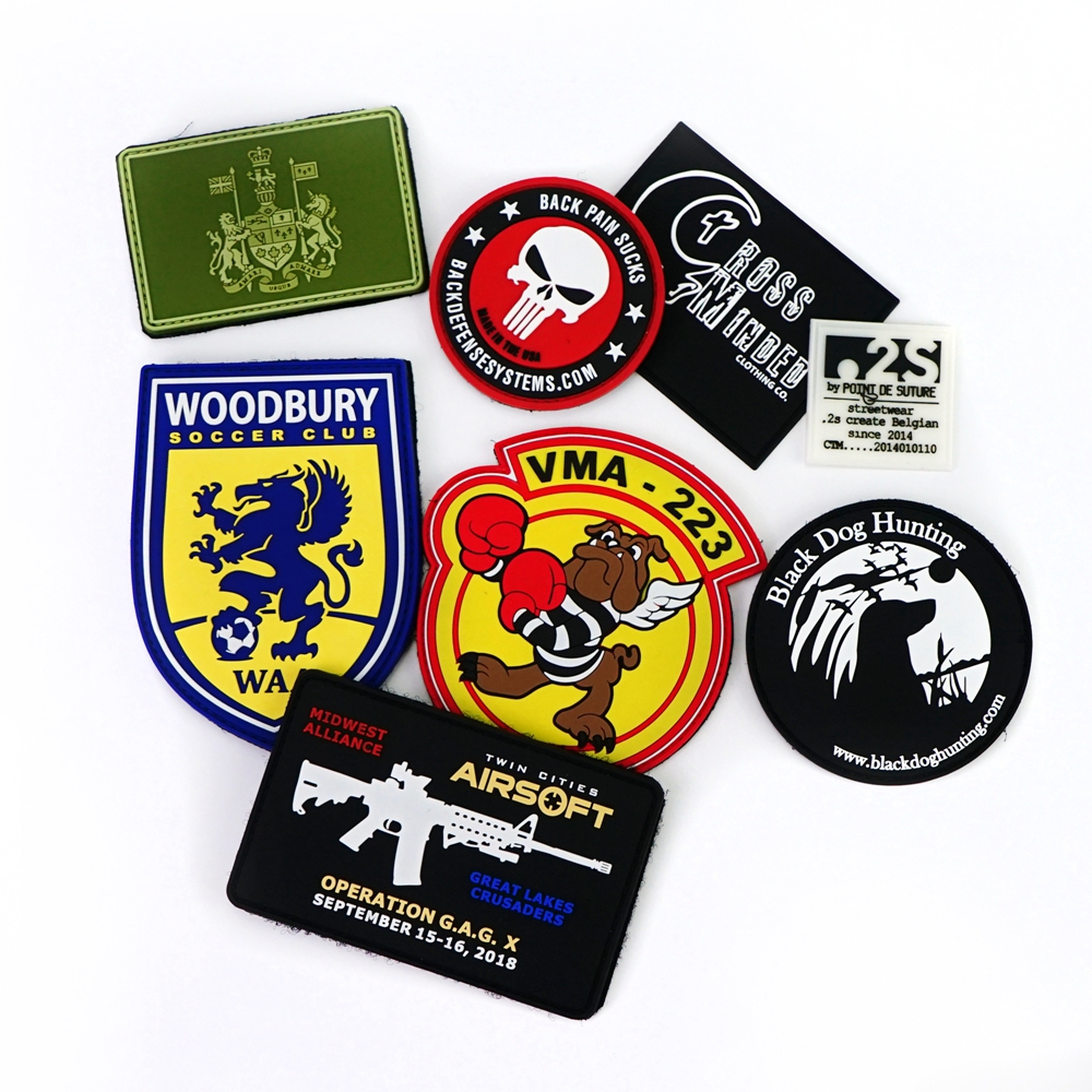 Rubber PVC patches high quality Custom logo